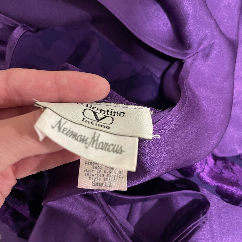 Valentino Intimo Purple Nightgown And Robe - Gem